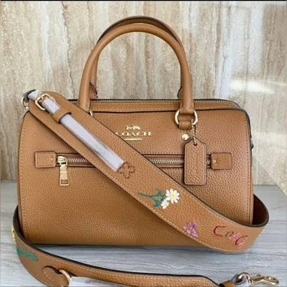 Coach | Bags | Coach Rowan Diary Designer Brown Leather Embroidered ...